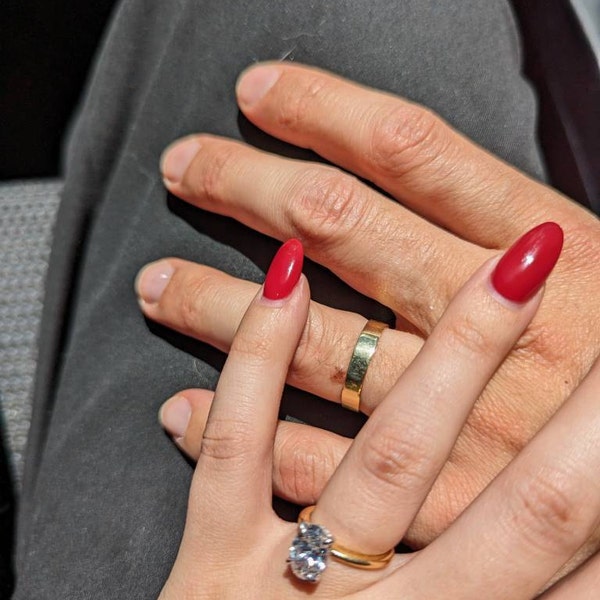 7mm Solid Gold Men's Wedding Band BEVELED ICE MATTE 10k 14k 18k Gold ...