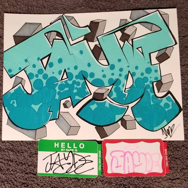 Custom Graffiti Piece Sketch 9x12 - Etsy