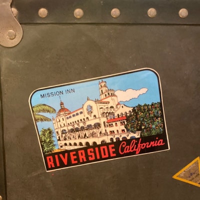 Vintage 1950's Style Riverside California CA Mission Retro Travel Decal ...