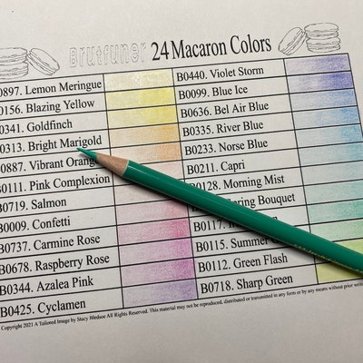 Kalour 300 Colored Pencil Swatch Chart - Etsy