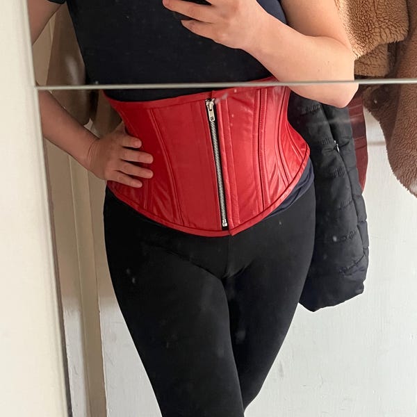 Beige / Skin Corset Waist Trainer Steel Boned Twill Cotton Underbust ...