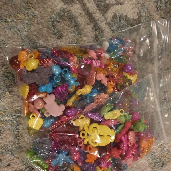 1/4 Lb Bulk - Random Assorted Charms, Beads and Plastic Parts - Bulk ...