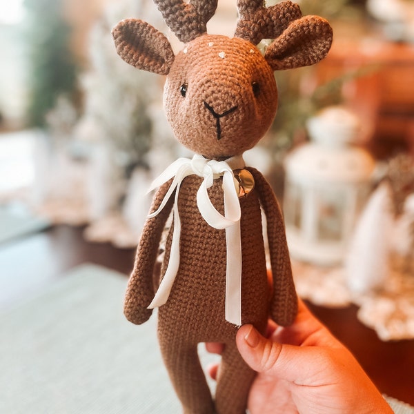 Pdf Pattern for Crocheting a Deer in a Knitted Sweater in English ...