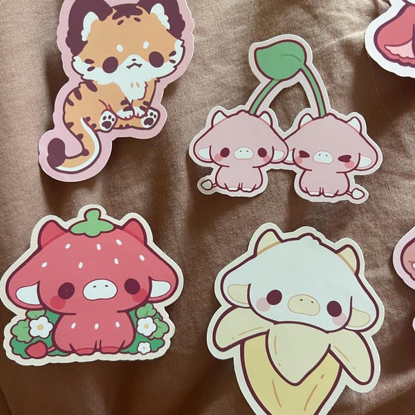 Kawaii Pink Deer Matte Vinyl Sticker Stickers Cute Decal Cut - Etsy