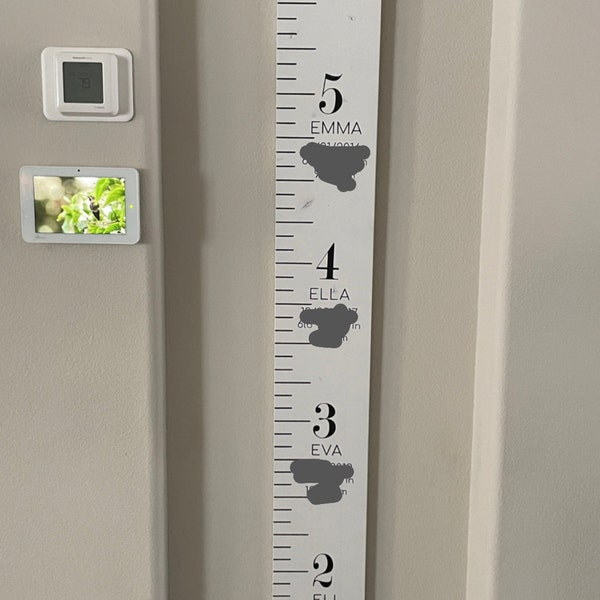 White Painted Height Chart Ruler - Wooden Height Chart White - White ...