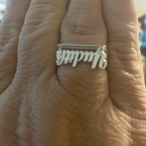 Personalized Name Ring Cursive Font Name Ring Custom Name Ring ...