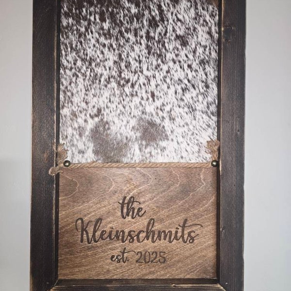 Cowhide Branding Frame, Cowhide Wood Sign, Family Heirloom, Unity ...