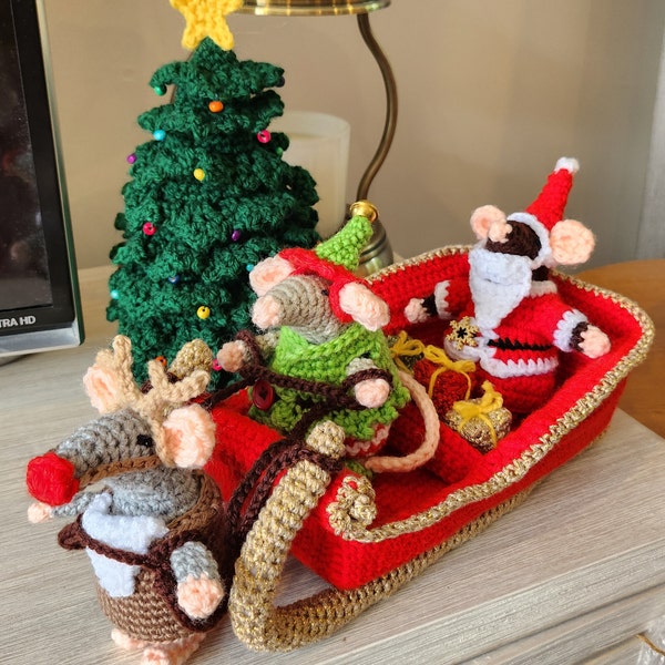 Christmas Mice, Tree & Sleigh Crochet Pattern - Etsy