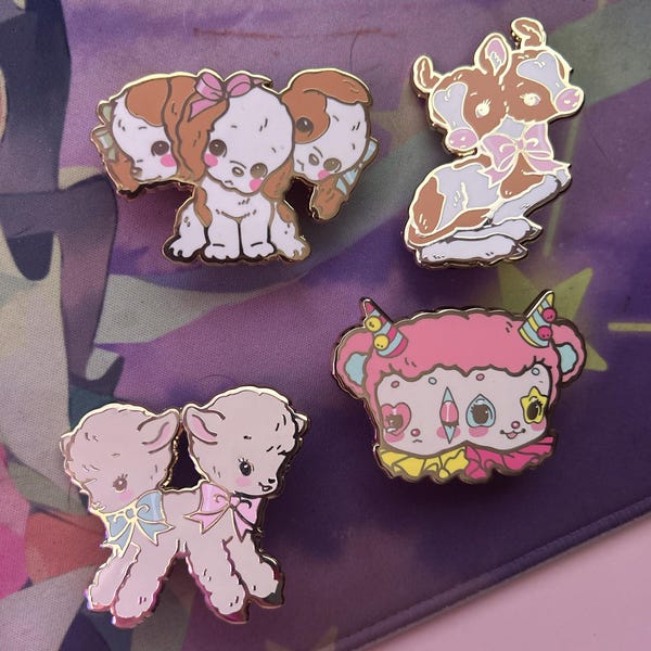 Creepy Cute Pin Clown Bear | Cute Retro Horror Art as Hard Enamel ...