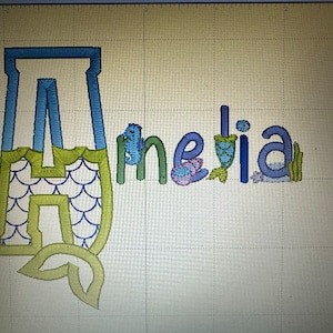 Mermaid Monogram Font Machine Embroidery Designs - Etsy