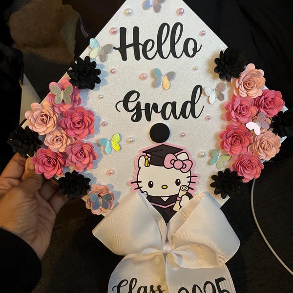 Pink Girly Graduation Cap Topper Class of 2026 - Etsy