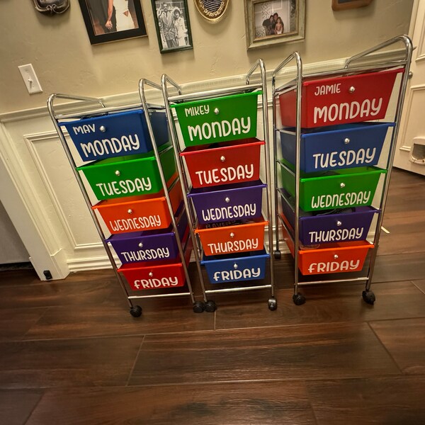 Days of the Week Decals, Days of the Week Stickers, Weekday Decals ...
