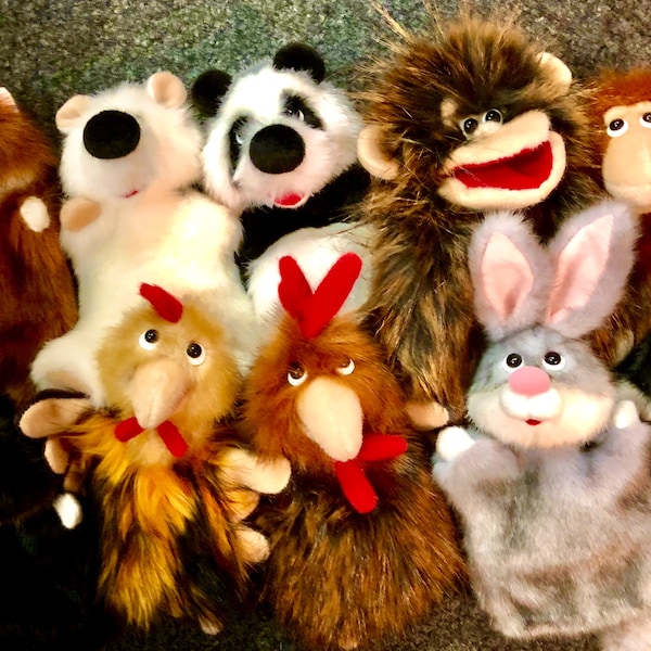 Hand Puppet Chicken for Children's Home Theater. Plush Bird Marionette ...