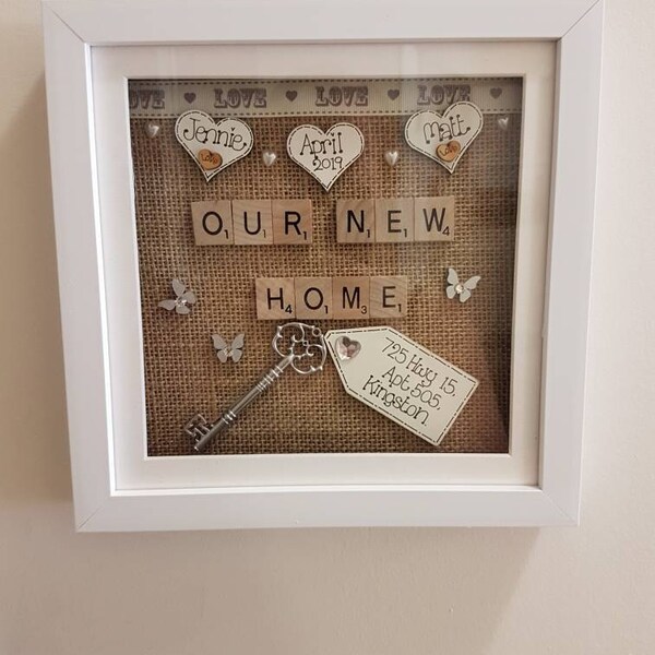 Customised New Home Family Name Box Frame | First Home Gift | House ...