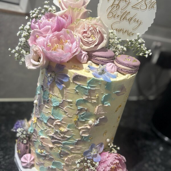 Pink Gin Cake Topper, Rose Gold Name and Age, Alcohol Cocktail Birthday ...