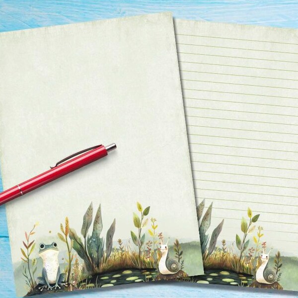 Sea Turtle A5 Letter Writing Paper, Pen Pal Supplies, Stationery Lined ...