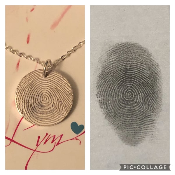 Custom Thumbprint Jewelry, Fingerprint Memorial Necklace Gift ...
