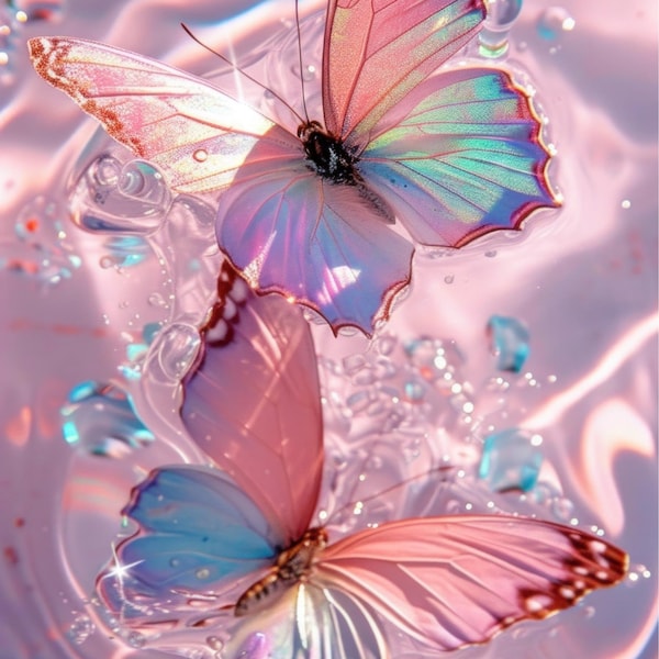 Dreamy Butterfly Pink Glitter Wallpaper | Phone Wallpaper | Aesthetic ...