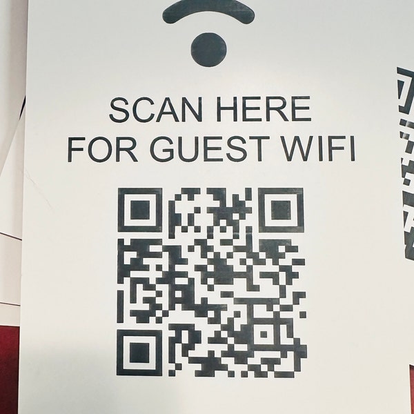 Wifi QR Code Scan to Connect Self Adhesive Sign | Scan for Wifi - Guest ...
