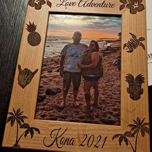 Hawaii Picture Frame 5x7 Vacation Custom Laser Engraved Frame - Etsy