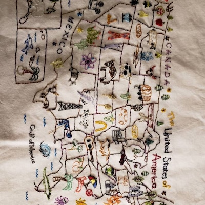 Map of the United States Embroidery Pattern - Etsy
