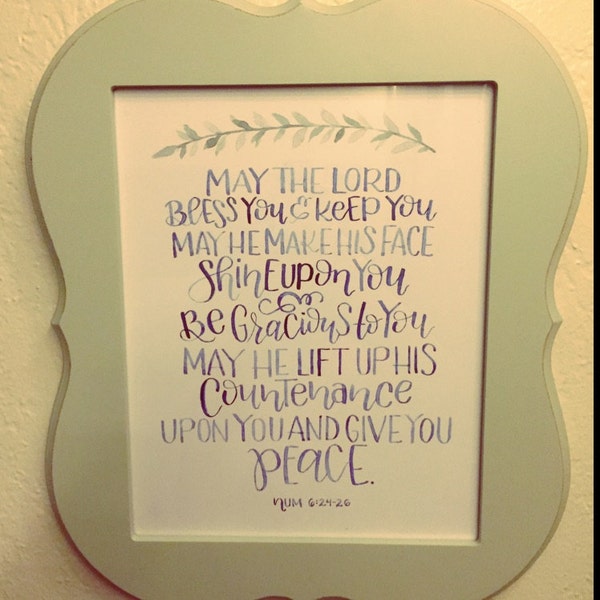 May the Lord Bless You and Keep You Watercolor Print, Benediction Wall ...