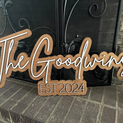 Large Last Name Sign, Cut Out Last Name Sign, Wedding Name Sign, Double ...