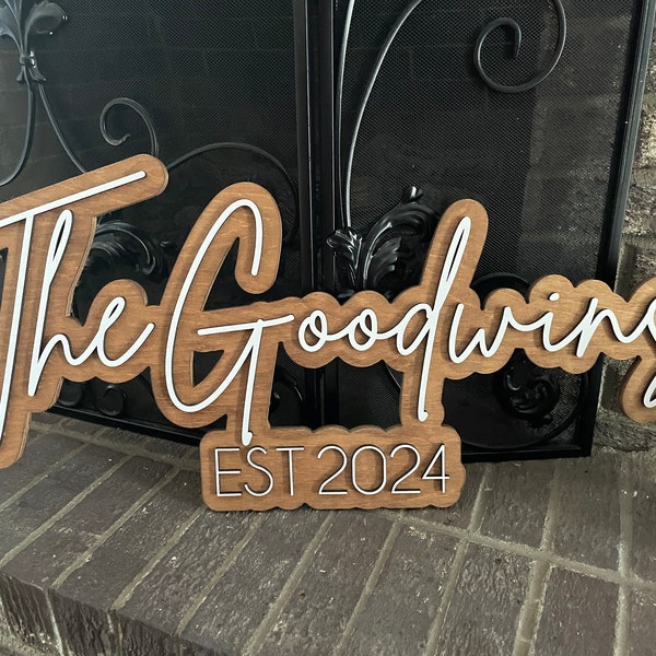 Large Last Name Sign, Cut Out Last Name Sign, Wedding Name Sign, Double ...