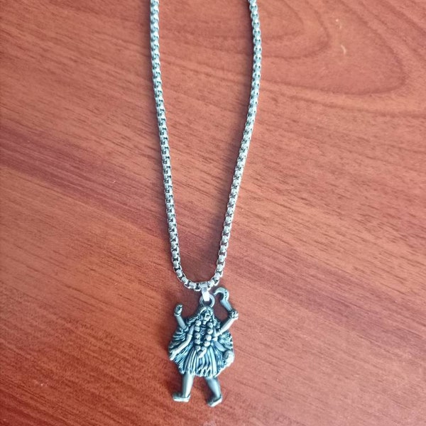 Goddess Durga Maa Pendant Necklace: Antique Silver Hindu Amulet - Etsy