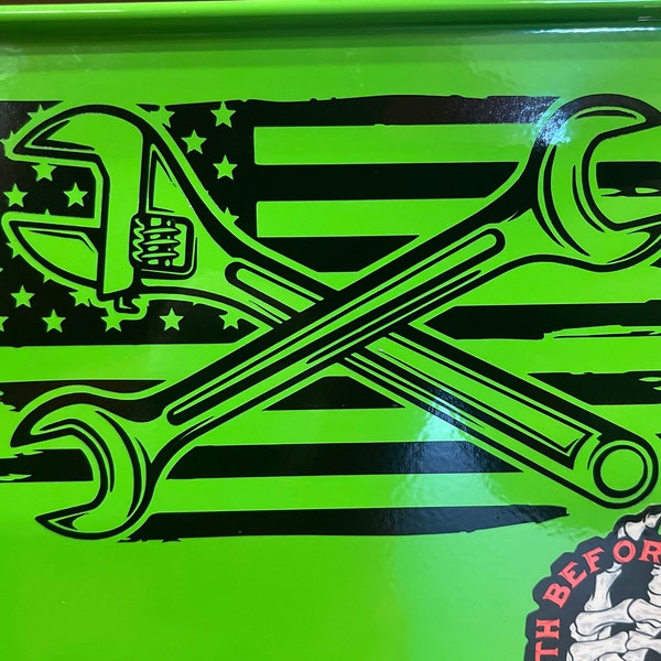 Mechanic Decal | Wrench Decal | Decal for Men | American Flag Decal ...
