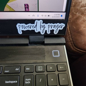 Powered by Prayer Sticker, Faith Decal, Pray Christian Laptop Decal ...