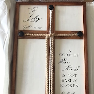 A Cord of Three Strands Unity Ceremony Braided Cord Cross Sign With ...