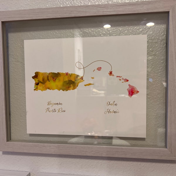 Personalized Map Wall Art, Wedding Gift Map, Long Distance Gift for Boyfriend, Engagement Map ...