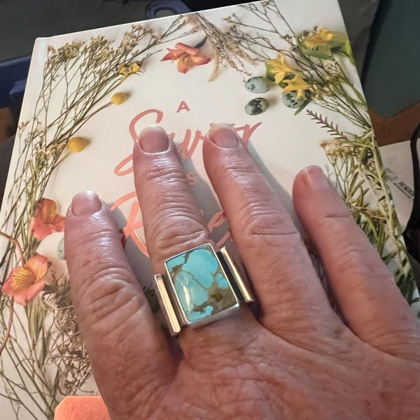 Beth Dutton Inspired Turquoise and Sterling Silver Large Statement Ring ...