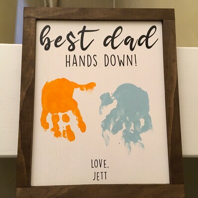 DAD Father's Day Gift, Father's Day Sign, DIY Handprint Sign, Gifts for ...