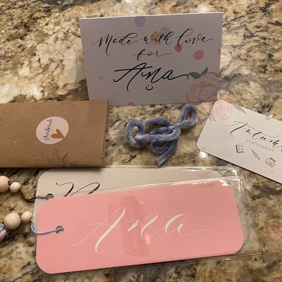 Personalized Bookmarks, Calligraphy Bookmarks, Custom Tassel Bookmarks ...