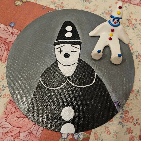 Mini Primary Colors Clown Figurine - Etsy