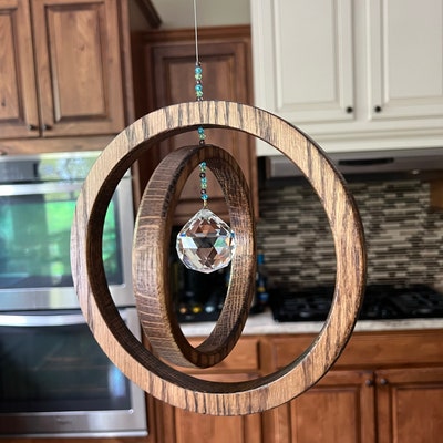 Midsized Double Circle Suncatcher / Sun and Moon Decor / - Etsy