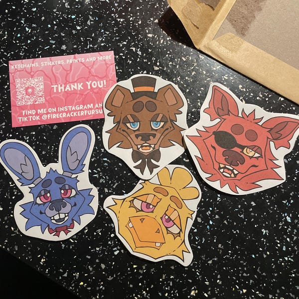 Fnaf Five Nights at Freddys Stickers Set Single MATTE Freddy Chica Foxy ...