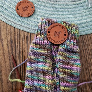 1.25 Round Vegan Leather Knitting Labels Custom | Etsy