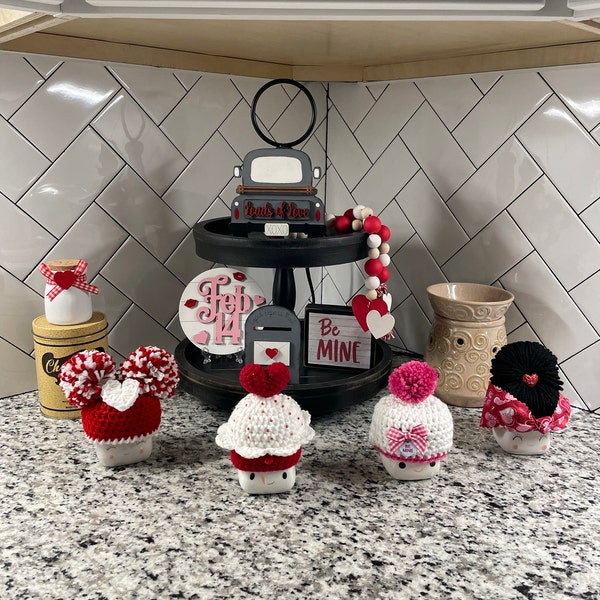 Valentines Day Tiered Tray Decor, Valentine's Mini Jars, Valentines ...