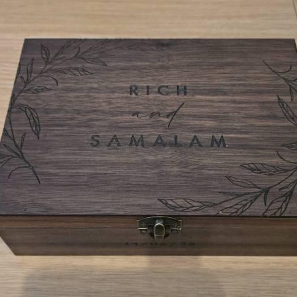 Custom Memory Keepsake Wooden Love Box With Personalization - Wedding ...