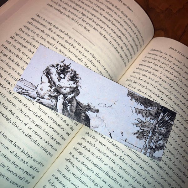 Centaur and Nymph With Latin Quote on a Bookmark - for the Classical ...