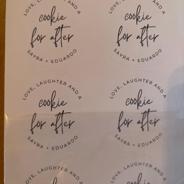 Cursive Love, Laughter and A Cookie for After | Round Matte Stickers ...