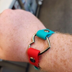 AORTA SINISTER Heart Collar in Black & White Vegan Leather, Half and ...