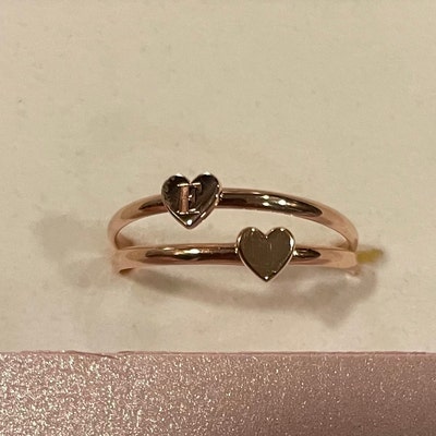 Tiny Solid Gold Heart Ring, Love Ring, 9K 14K 18K Gold Ring, Yellow ...