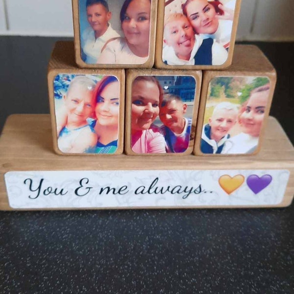 Stacking Photo Blocks Set - Photo Gift, Wooden Photo Block - Etsy UK