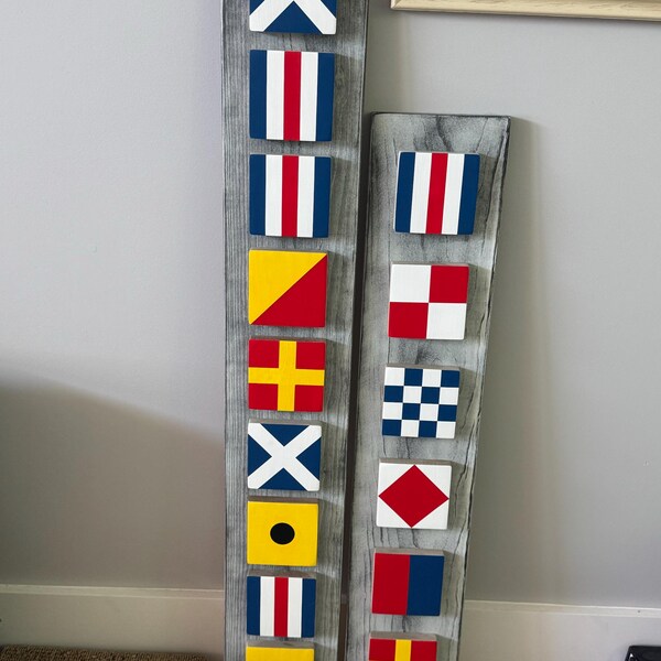 Custom Nautical Flag Sign – Handcrafted Coastal Wood Decor - Etsy