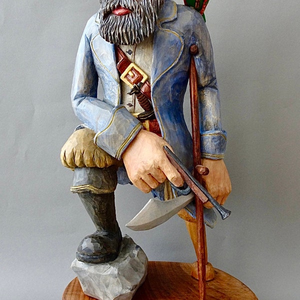 Wood Carving - Figure of Hillbilly With Tall Funny Hat - Hillbilly ...