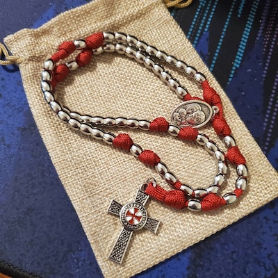Stainless Steel 8mm Ball Chain Irish Penal Rosary, One Decade. Choice ...